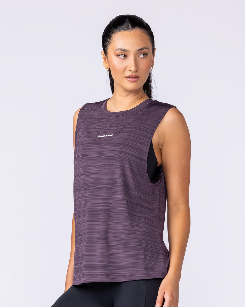 Active Drop Arm Training Tank - Midnight Plum – Muscle Nation