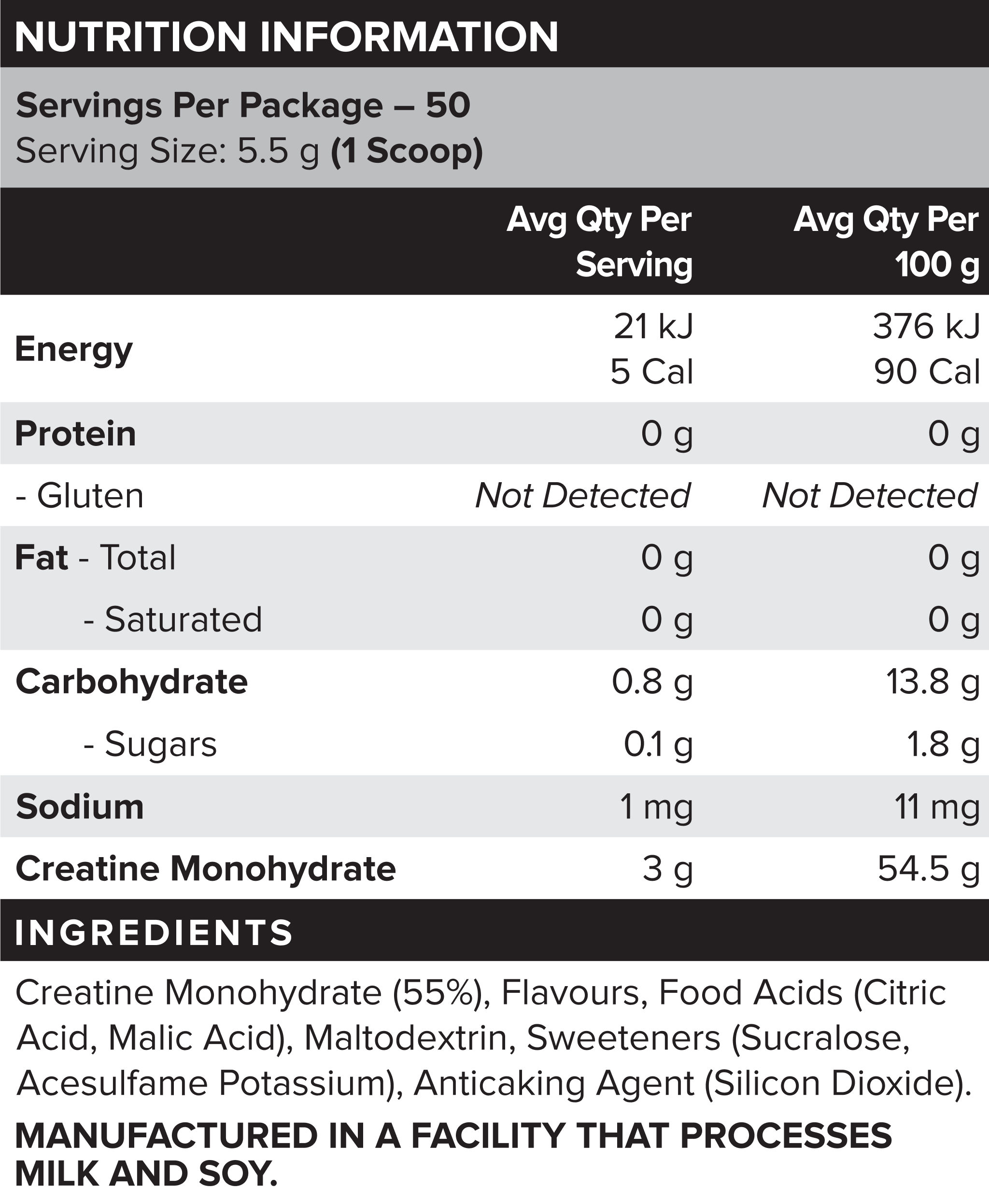 CREATINE MONOHYDRATE - Orange Mango - 50 serves – Muscle Nation