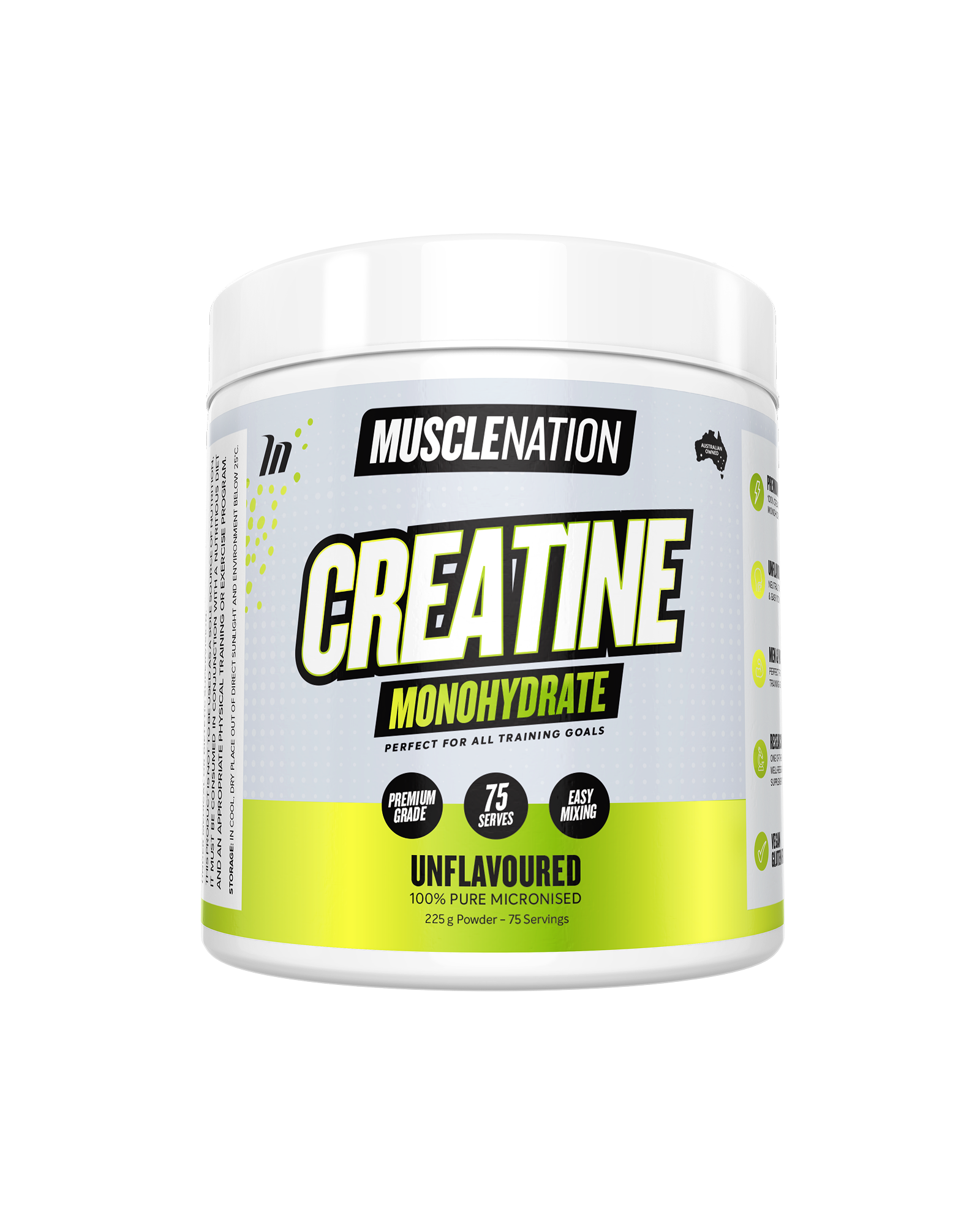 CREATINE MONOHYDRATE - 75 serves - Unflavoured – Muscle Nation