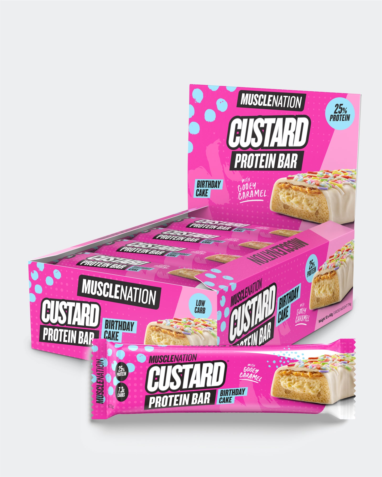 CUSTARD Protein Bar - Birthday Cake - Box of 12 – Muscle Nation