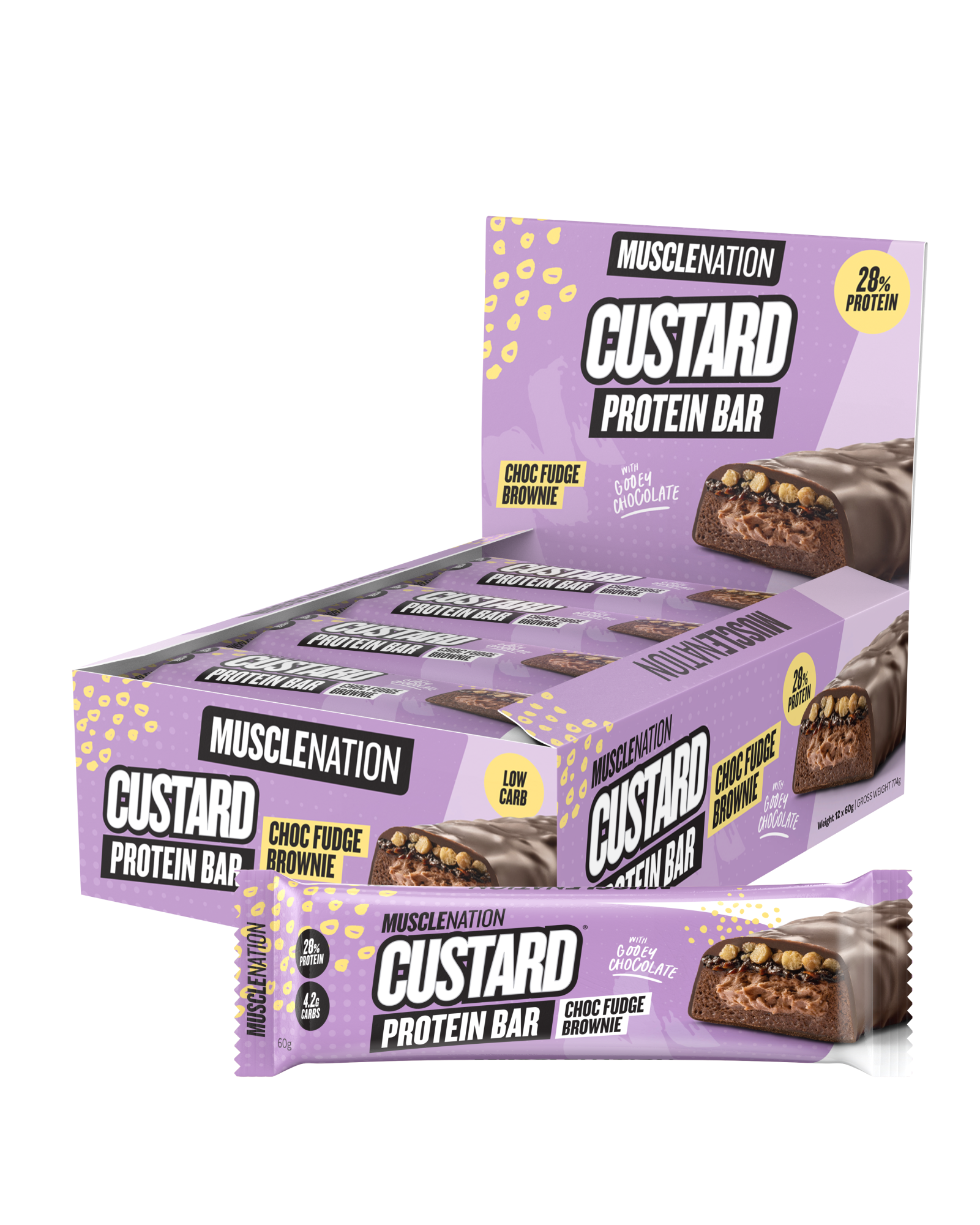 CUSTARD Protein Bar - Choc Fudge Brownie - Box of 12 – Muscle Nation