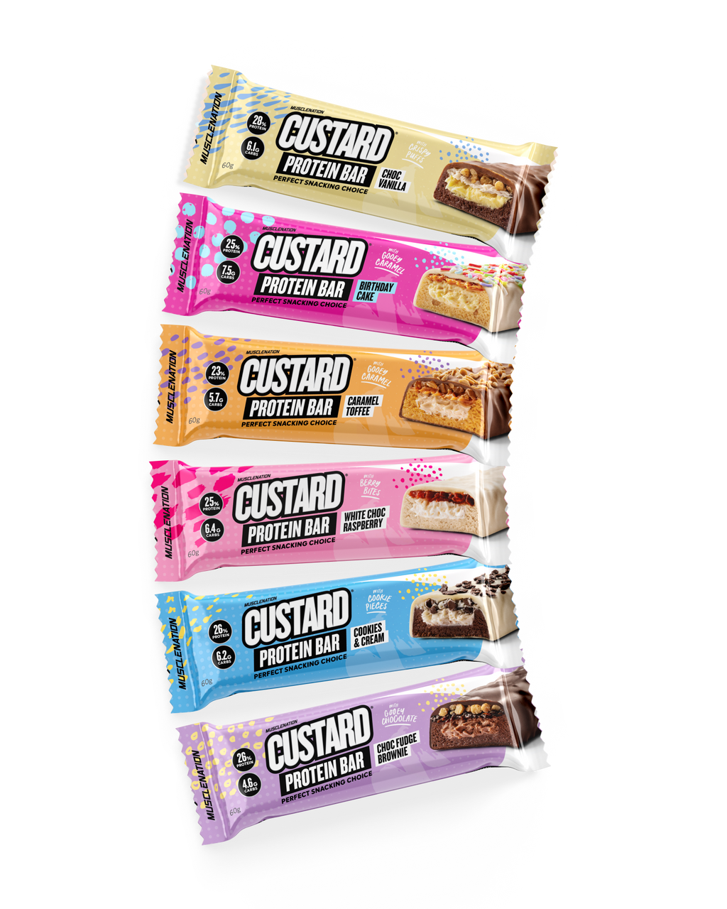 CUSTARD Protein Bar - Variety Pack - 6 Bars - Muscle Nation
