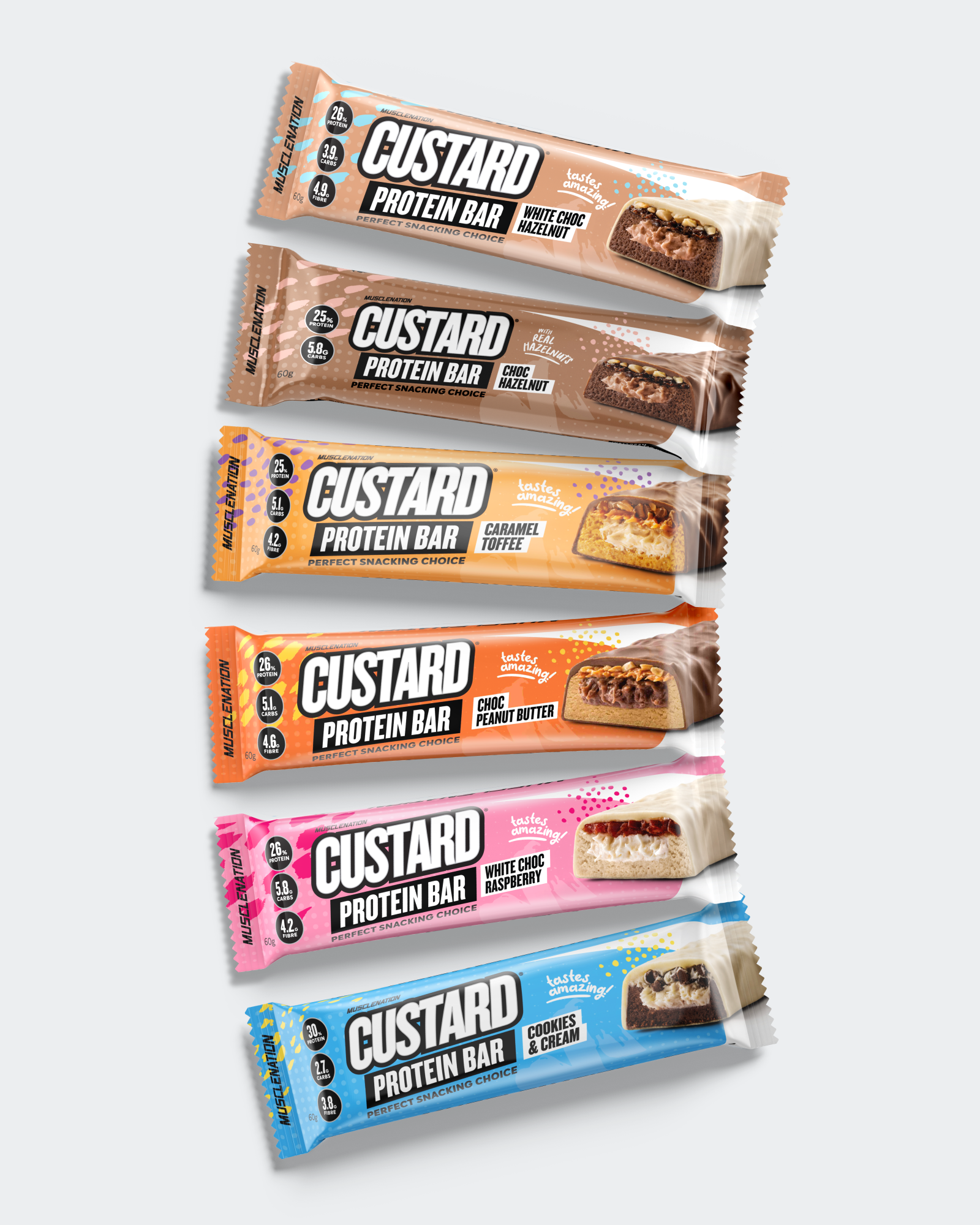 CUSTARD Protein Bar - Variety Pack - 6 Flavours - Muscle Nation