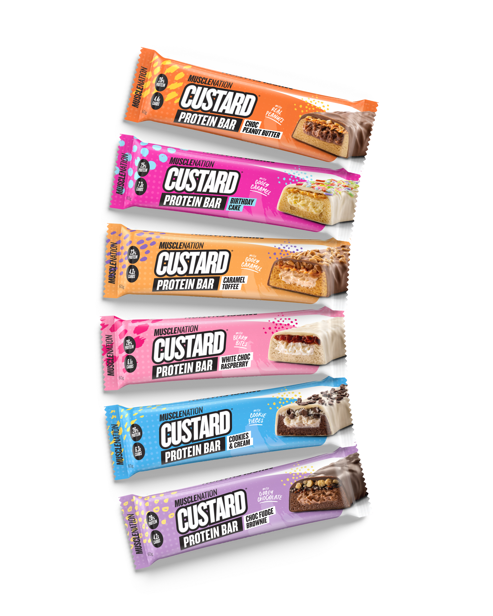 CUSTARD Protein Bar - Variety Pack - 6 Bars – Muscle Nation