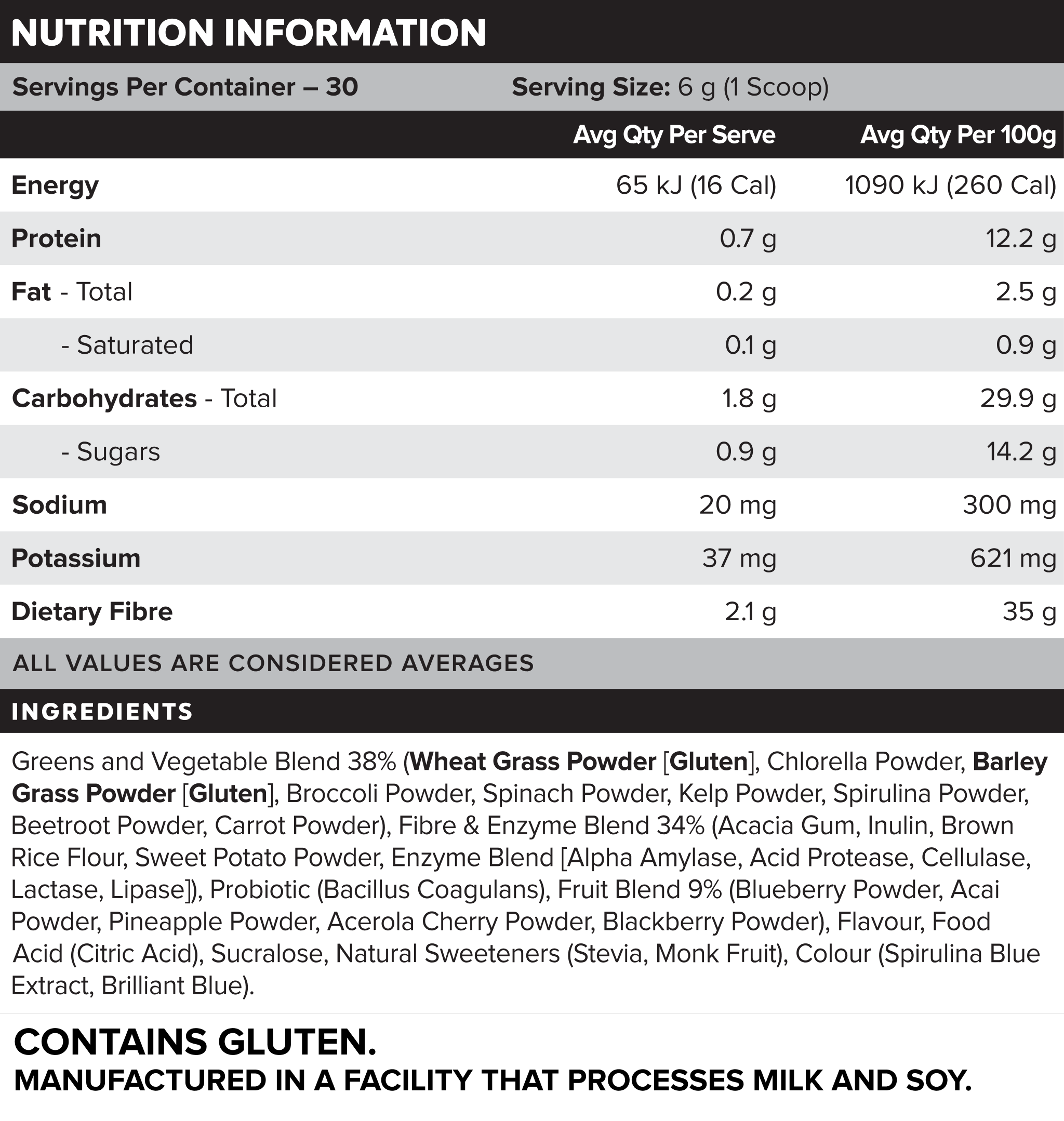 DAILY GREENS - Mixed Berry - 30 serves – Muscle Nation