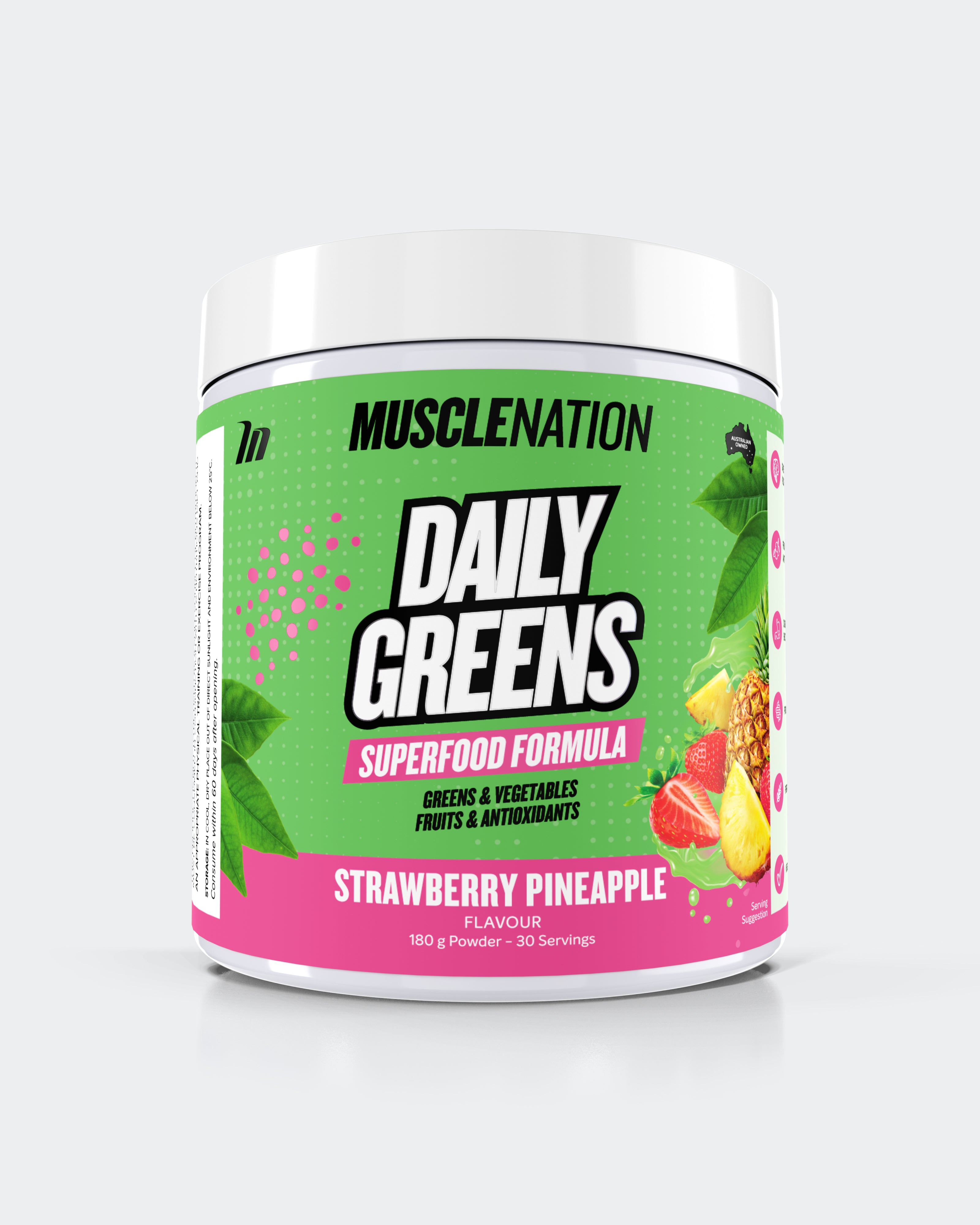 DAILY GREENS - Strawberry Pineapple - 30 serves - Muscle Nation