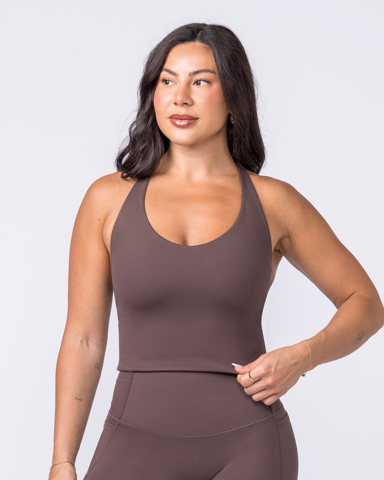 Everyday Form Cropped Tank - Cola – Muscle Nation