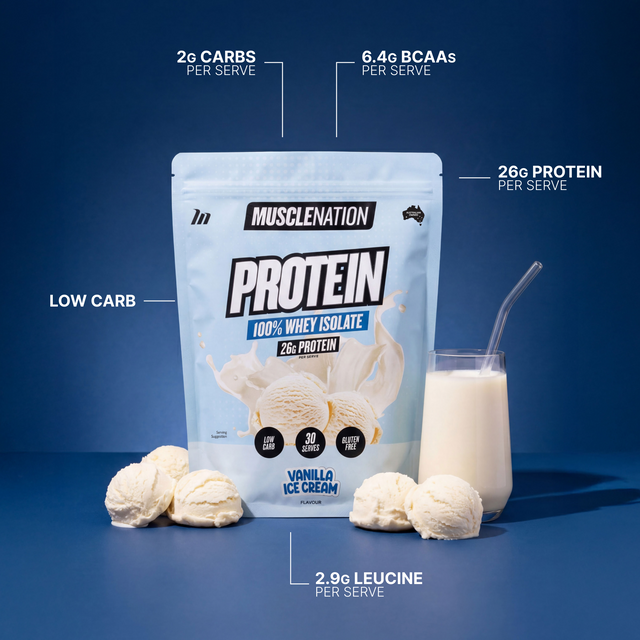 WHEY Protein Isolate - Vanilla Ice Cream - 30 serves – Muscle Nation