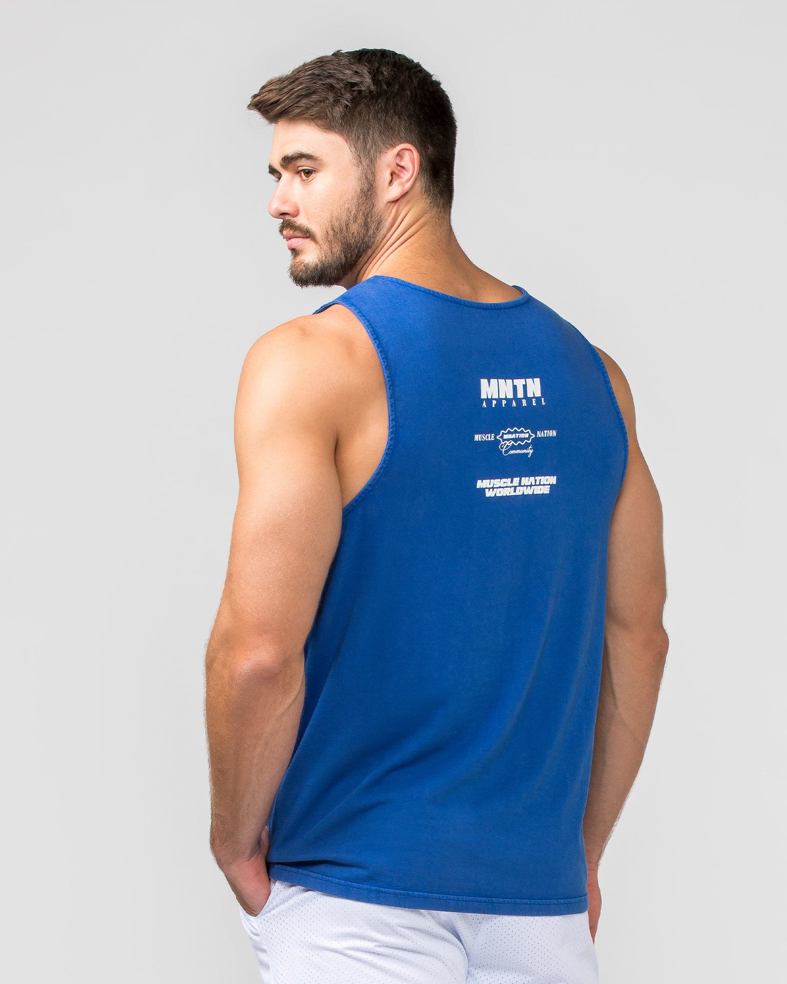 H-Back Represent Tank - Washed Bondi Blue – Muscle Nation