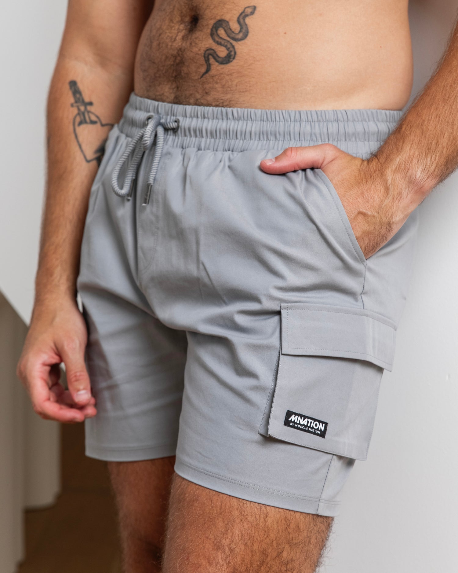 Daily Cargo 5'' Shorts - Jet Grey - Muscle Nation