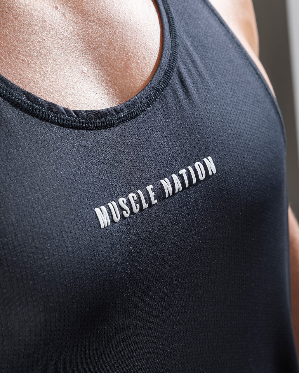 Mesh Y Back Singlet - Black – Muscle Nation