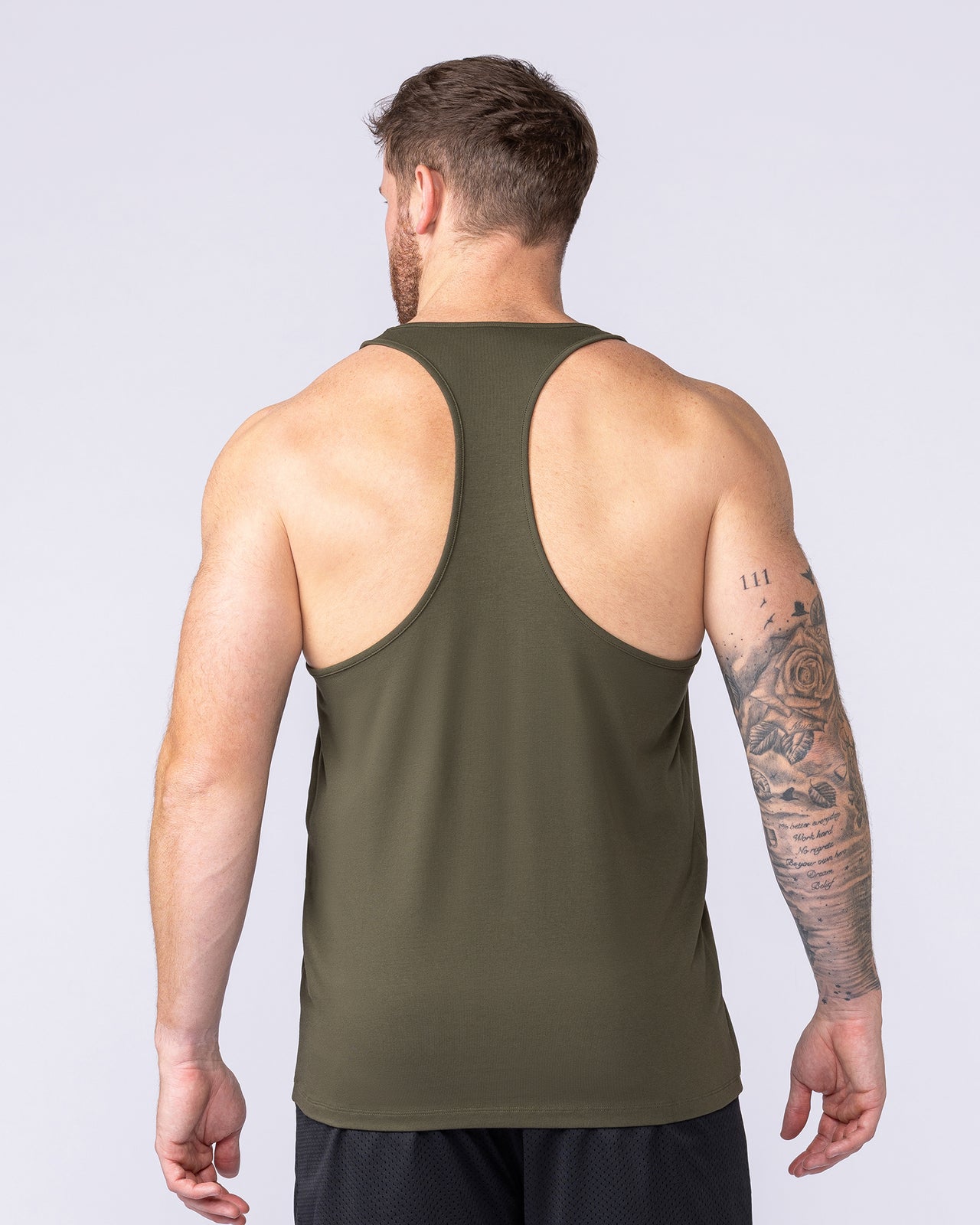 Infinite Y Back Singlet - Dark Khaki – Muscle Nation