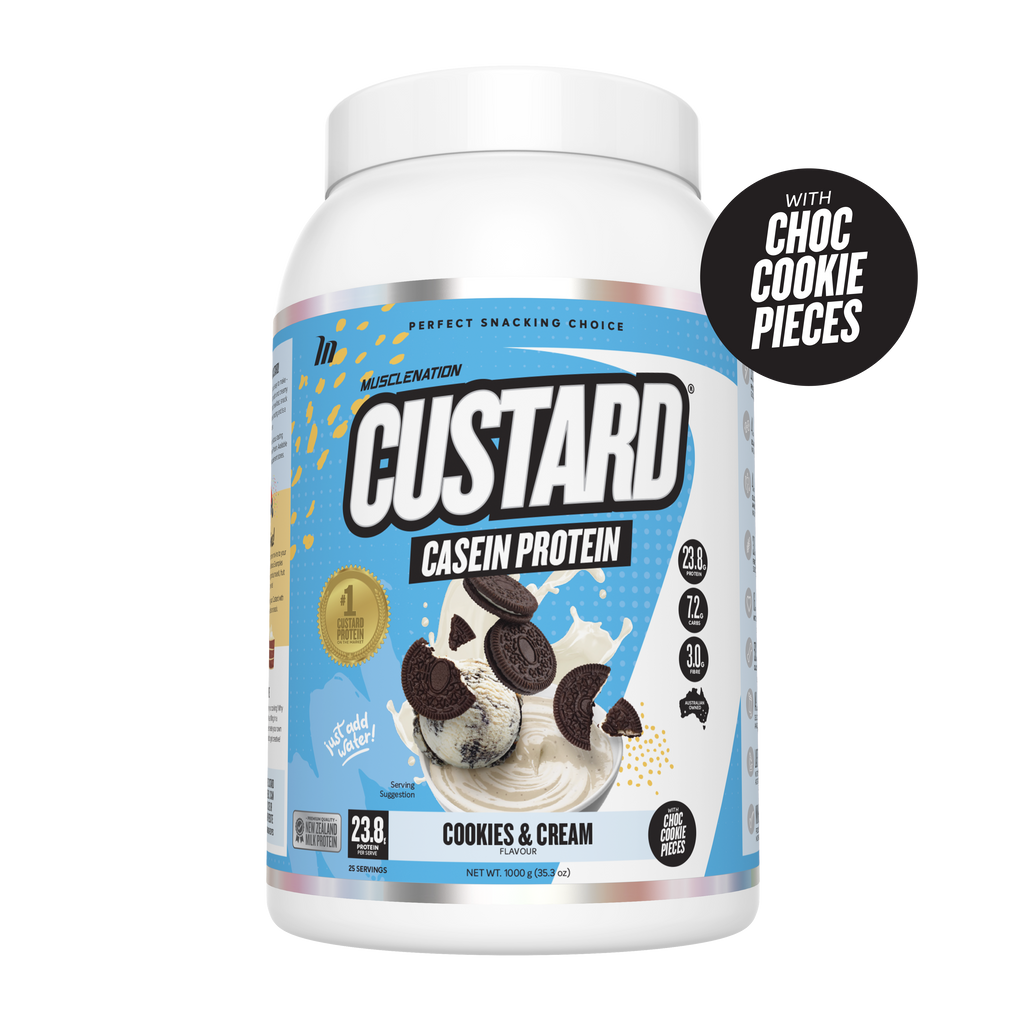 CUSTARD Casein Protein - Cookies & Cream - 25 serves - Muscle Nation