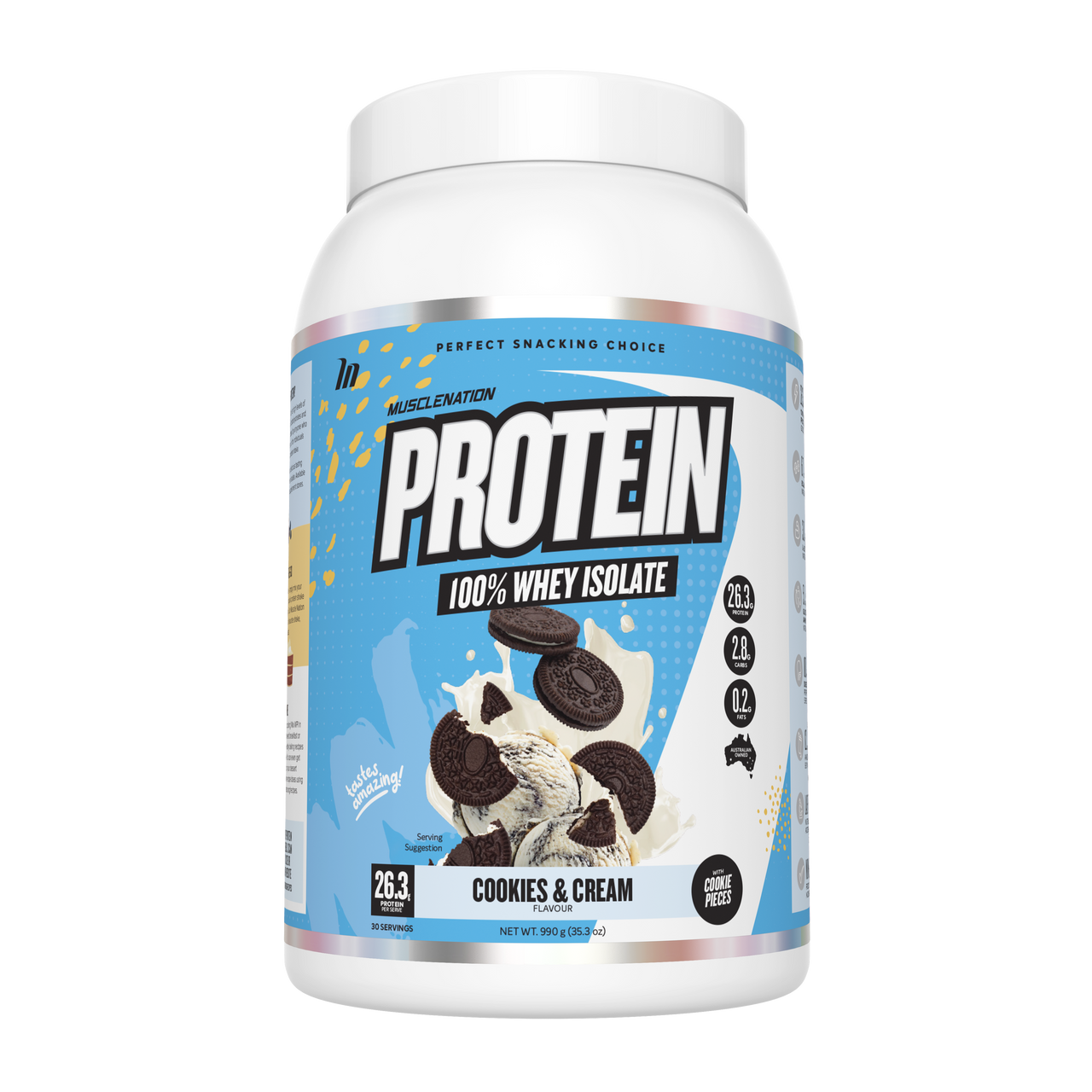 WHEY Protein Isolate - Cookies & Cream - 30 serves - Muscle Nation