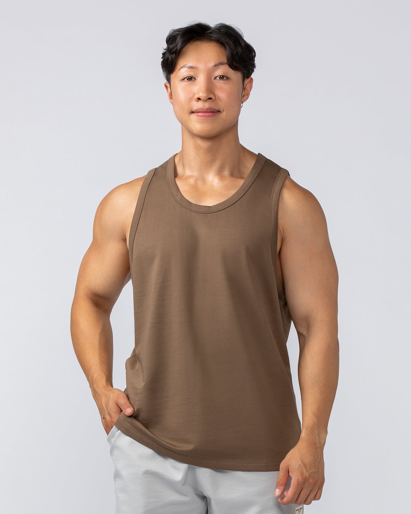 Lee Lem Loopback Tank - Hazelnut – Muscle Nation