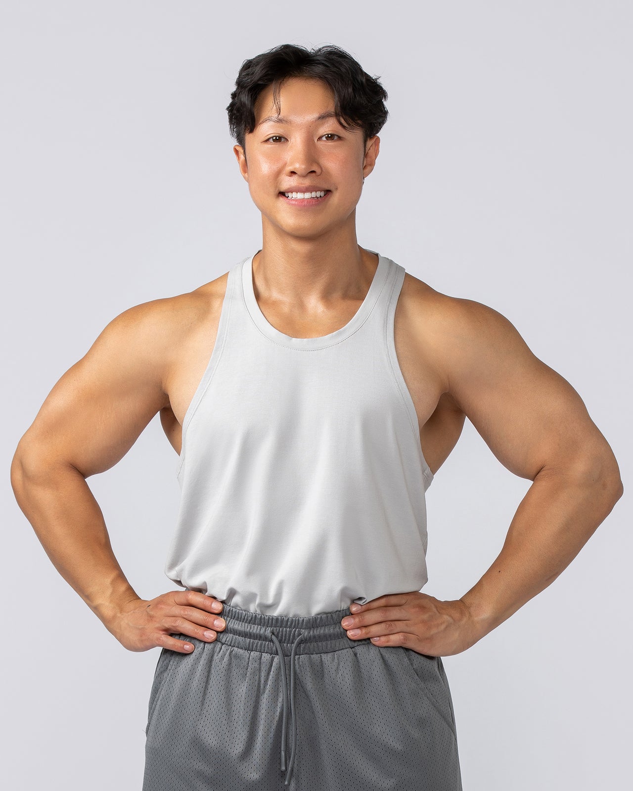 Lee Lem String Singlet - Ice Grey – Muscle Nation