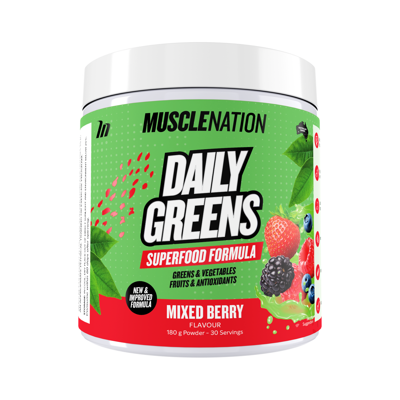 DAILY GREENS - Mixed Berry - 30 serves – Muscle Nation