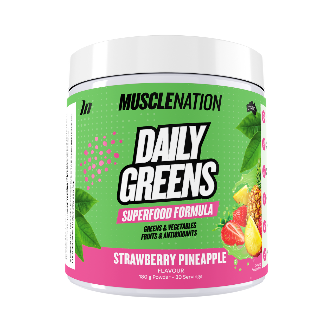DAILY GREENS - Strawberry Pineapple - 30 serves – Muscle Nation