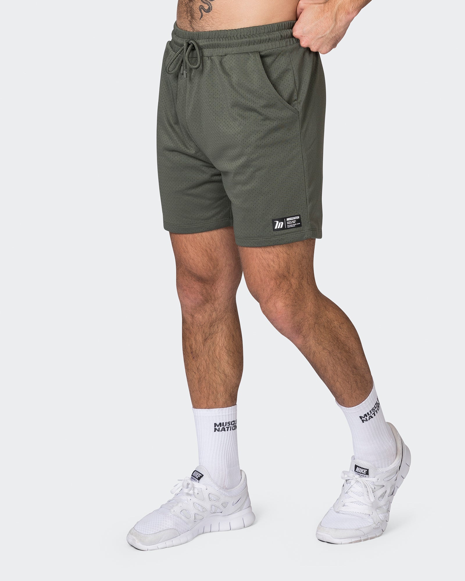 Lay Up 5" Shorts - Dark Khaki - Muscle Nation