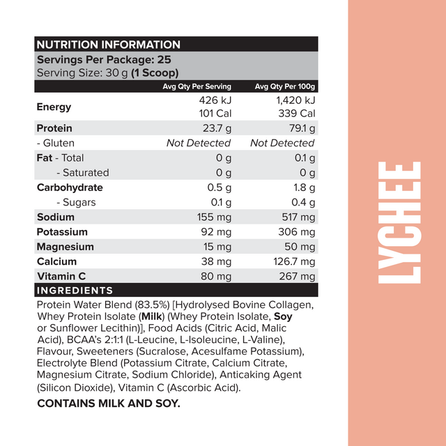 PROTEIN WATER - Lychee - 23.7g Protein | Australia's #1 Clear Protein ...