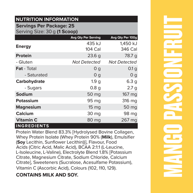 PROTEIN WATER - Mango Passionfruit - 25 serves – Muscle Nation