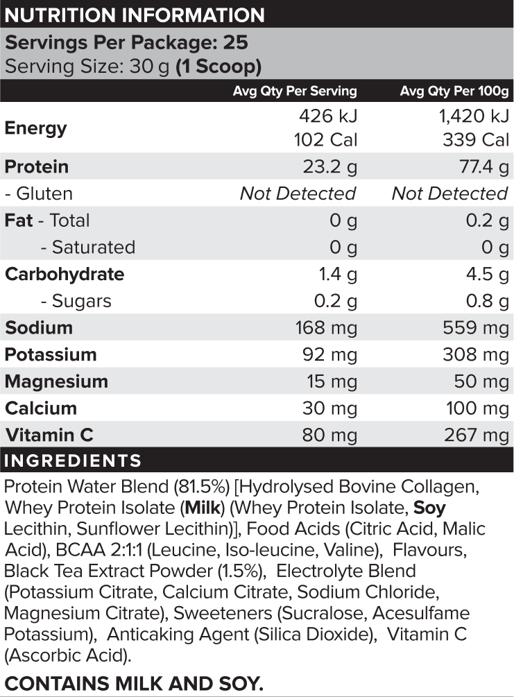 Australia's Favourite Protein Water - New Peach Iced Tea - 750g ...