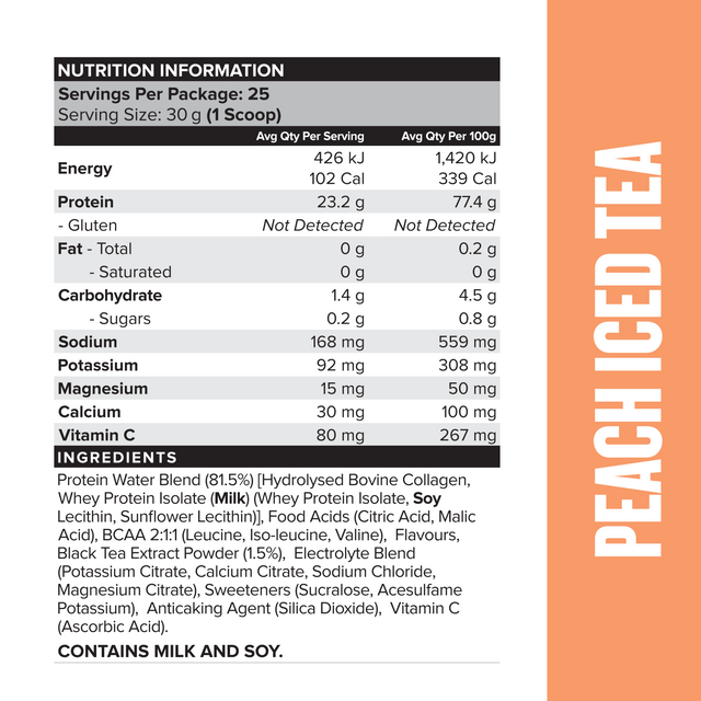 Australia's Favourite Protein Water - New Peach Iced Tea - 750g ...