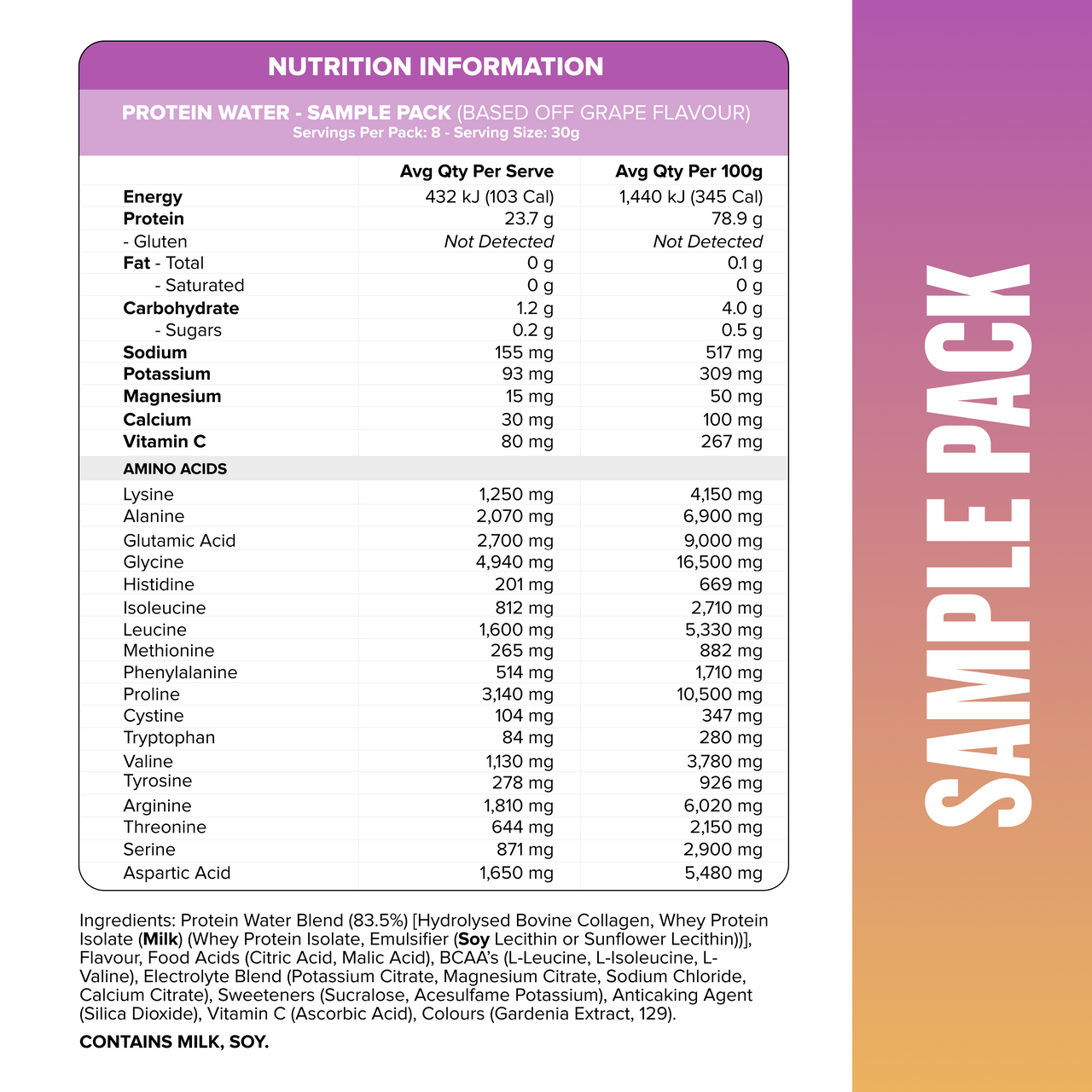 PROTEIN WATER - Sample Pack - 8 Flavours – Muscle Nation
