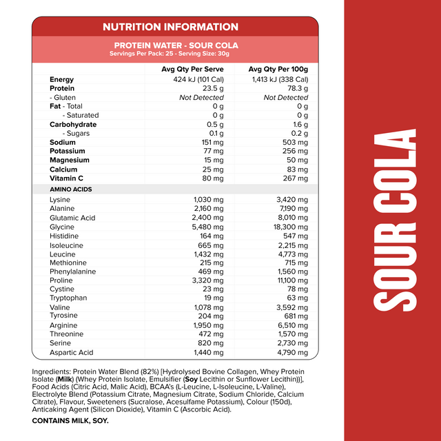 PROTEIN WATER - Sour Cola - 23.5g Protein | Australia's #1 Clear ...