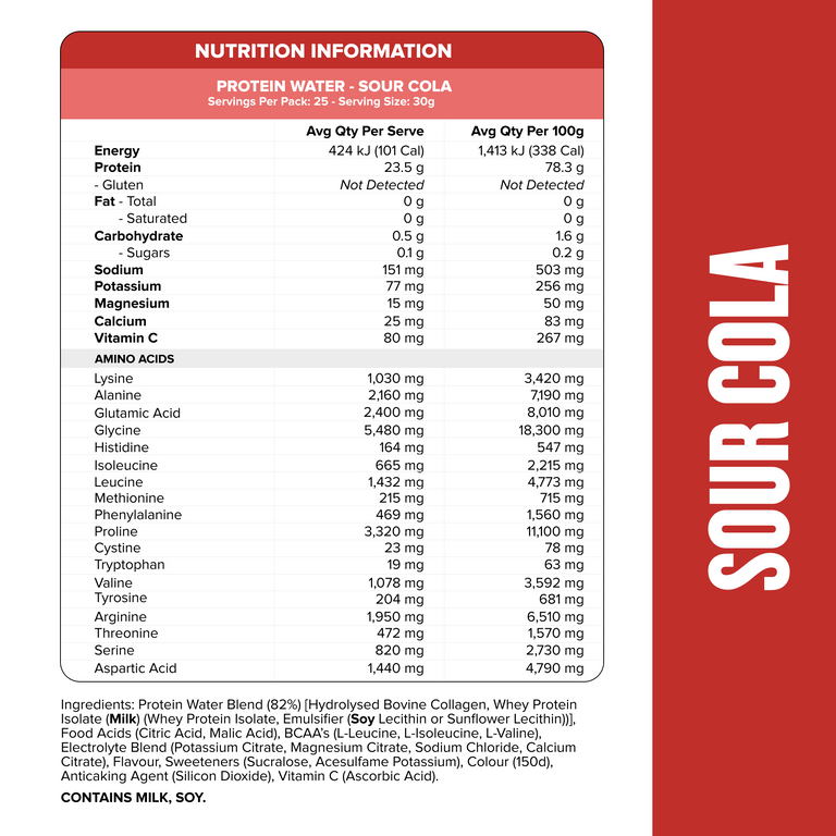 PROTEIN WATER - Sour Cola - 23.5g Protein | Australia's #1 Clear ...