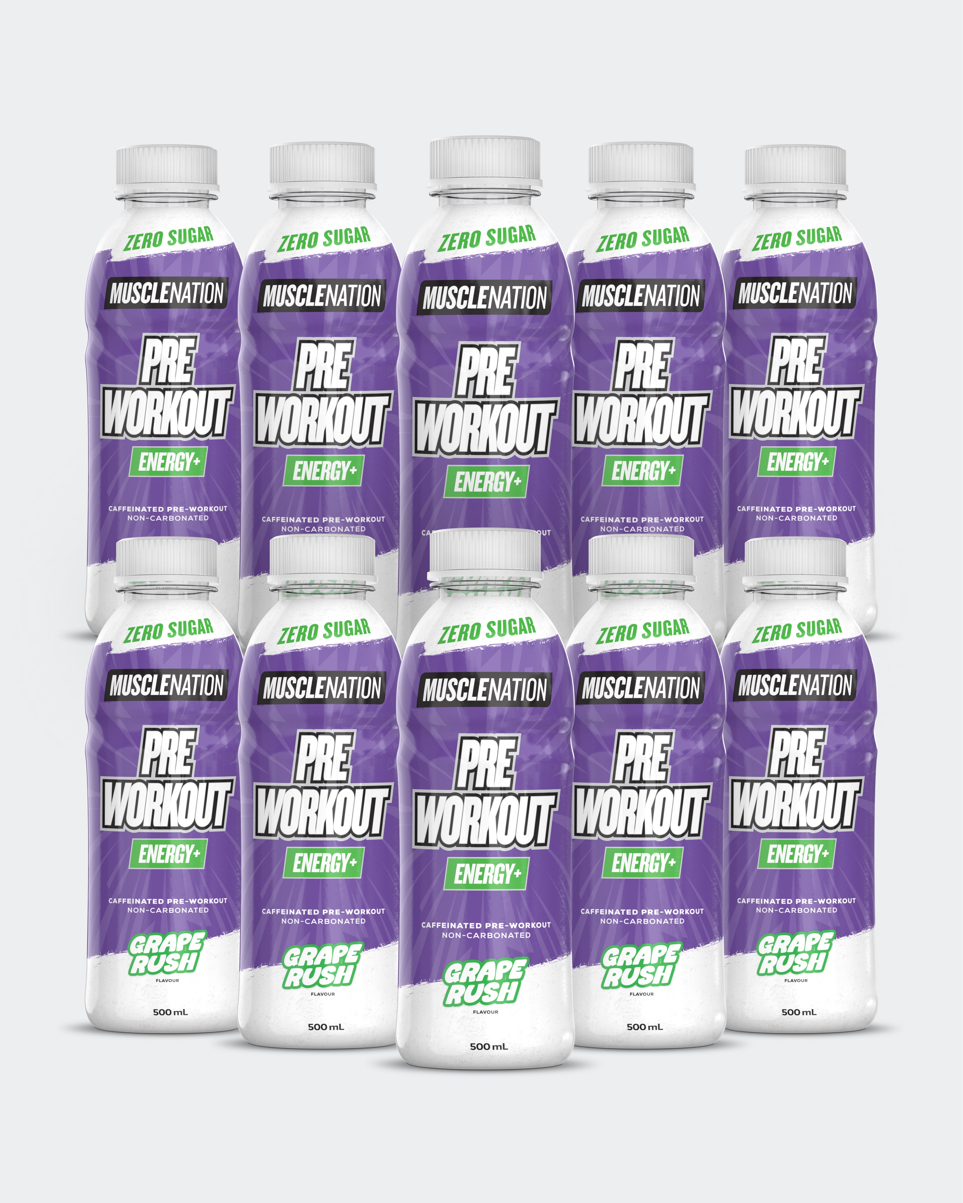 RTD Pre-Workout - Grape Rush 500ml (12 Pack) – Muscle Nation