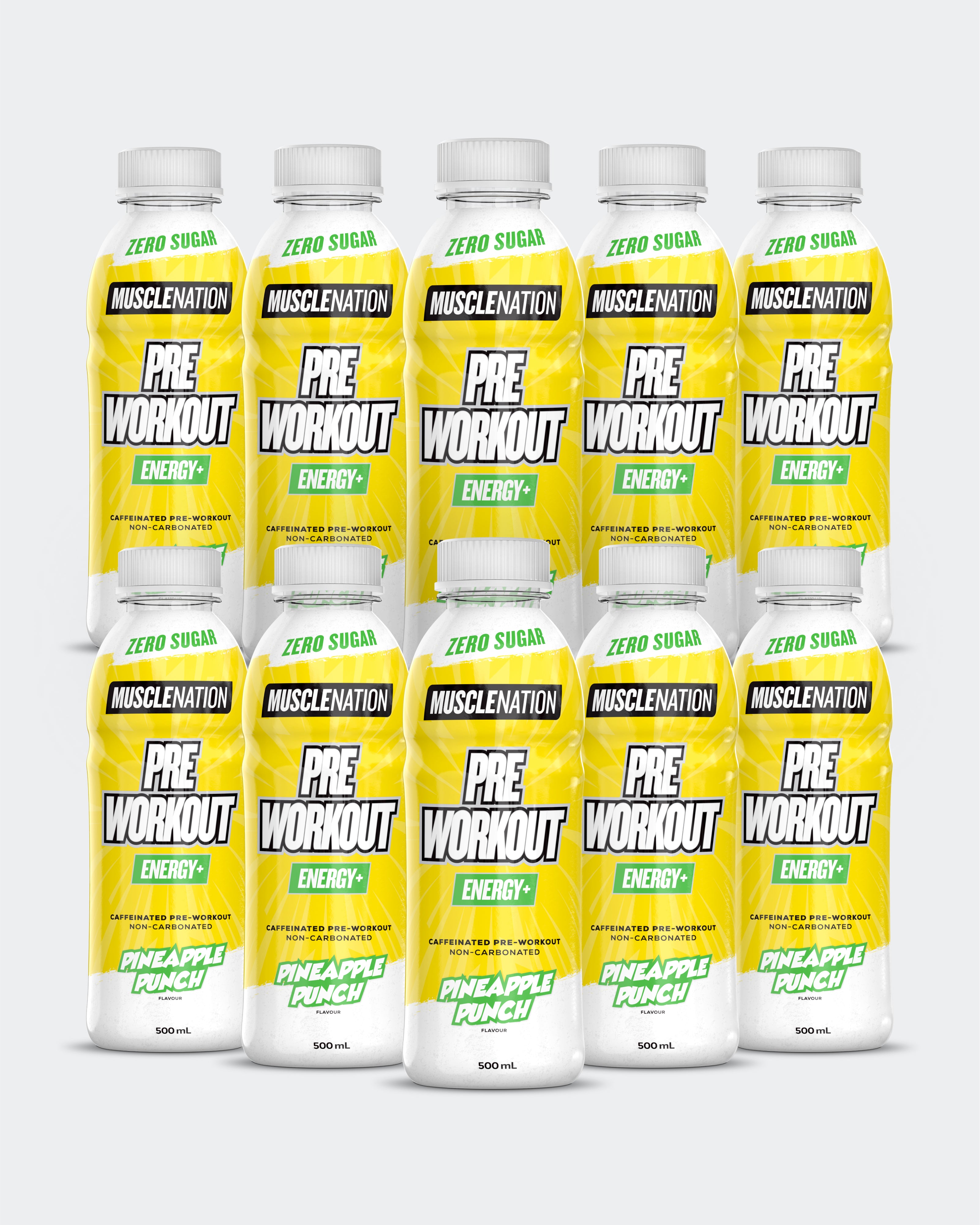 RTD Pre-Workout - Pineapple Punch 500ml (12 Pack) – Muscle Nation