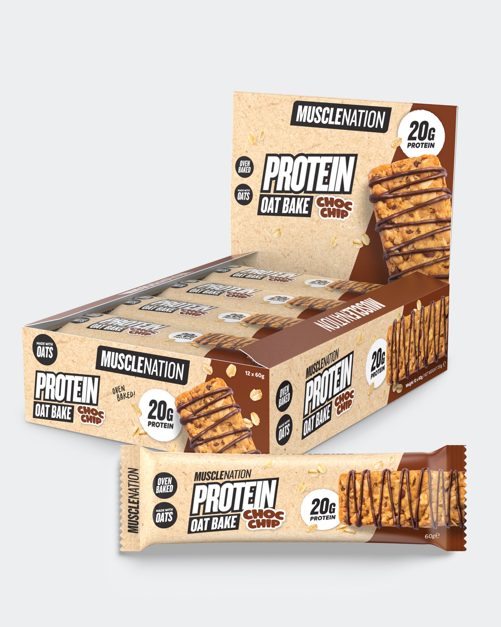 PROTEIN Oat Bake - Choc Chip - Box of 12 - Muscle Nation
