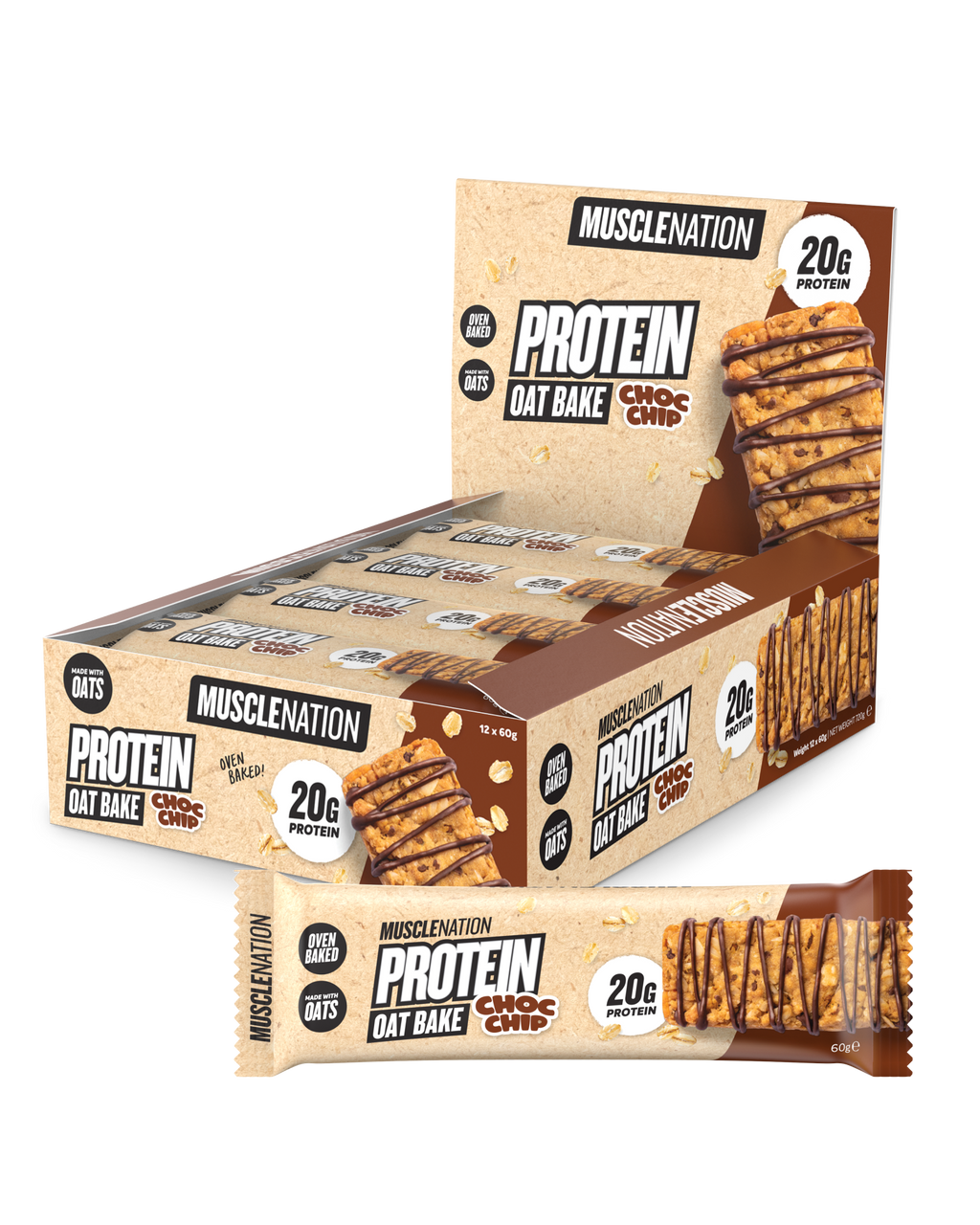 PROTEIN Oat Bake - Choc Chip - Box of 12 - Muscle Nation