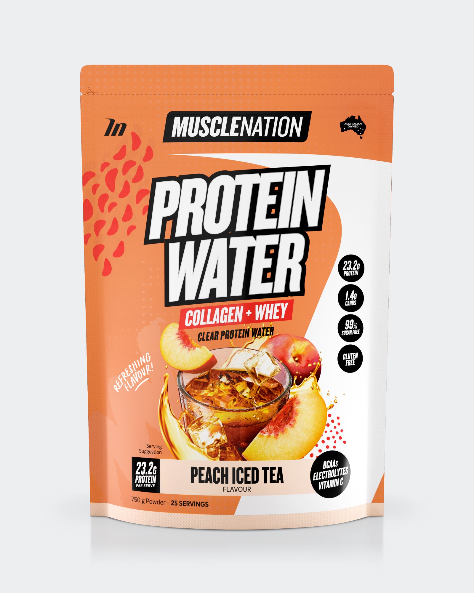 Australia's Favourite Protein Water - New Peach Iced Tea - 750g ...