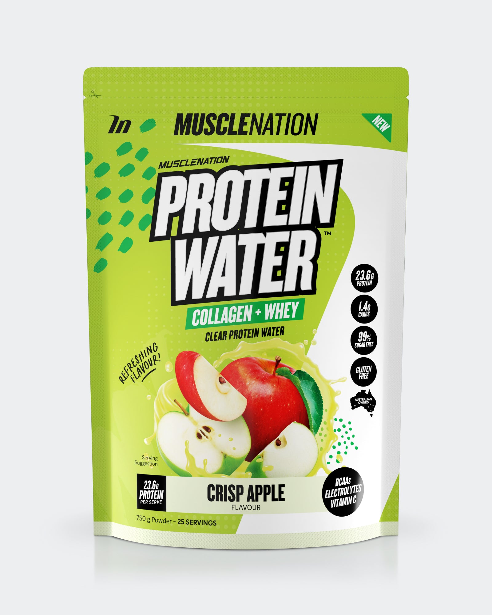 PROTEIN WATER - Crisp Apple - 25 serves 750g - Muscle Nation