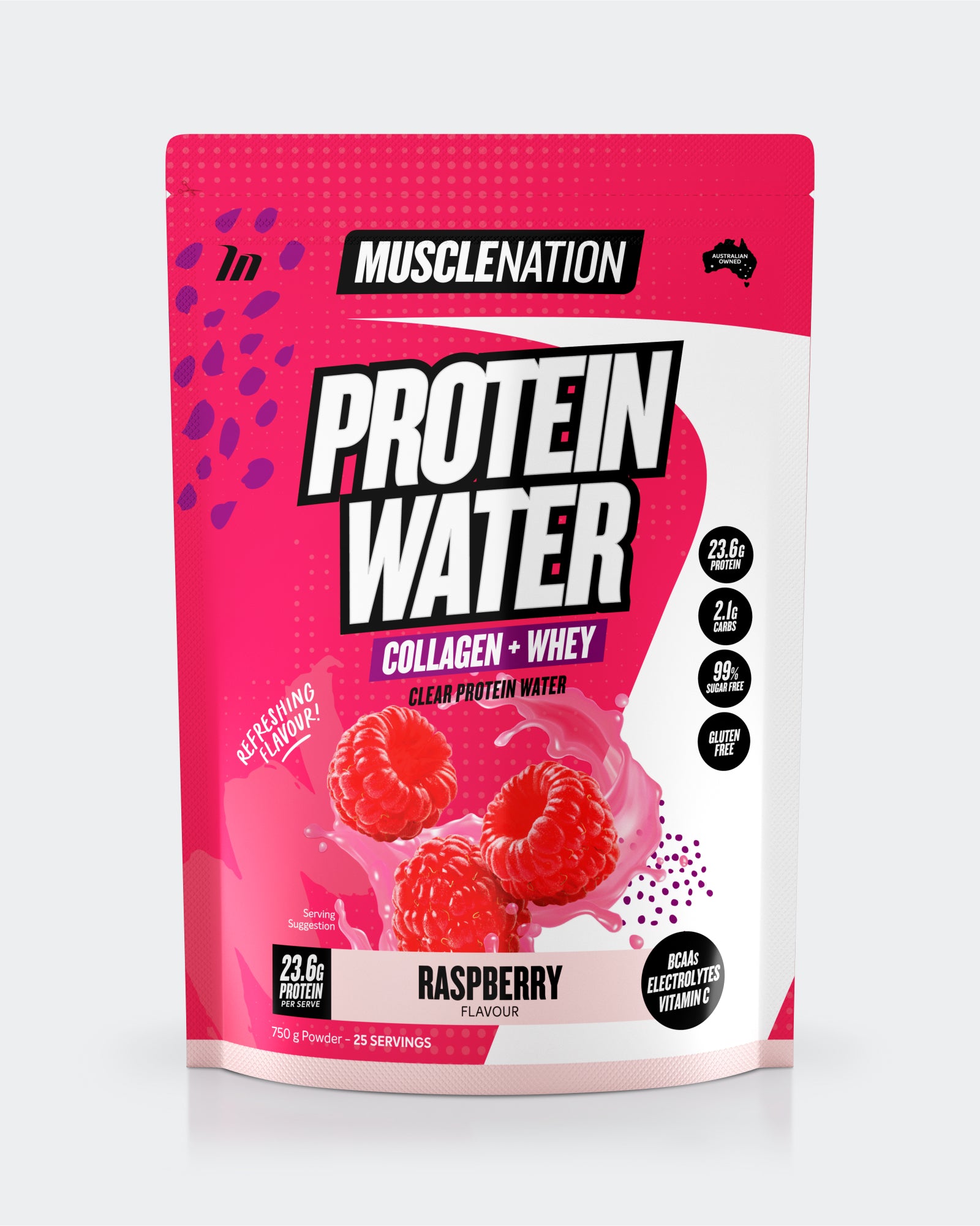 PROTEIN WATER - Raspberry - 25 serves 750g – Muscle Nation