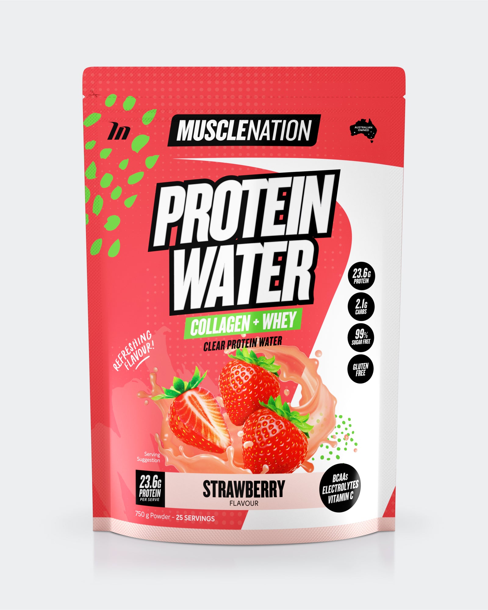 PROTEIN WATER - Strawberry - 25 serves 750g – Muscle Nation
