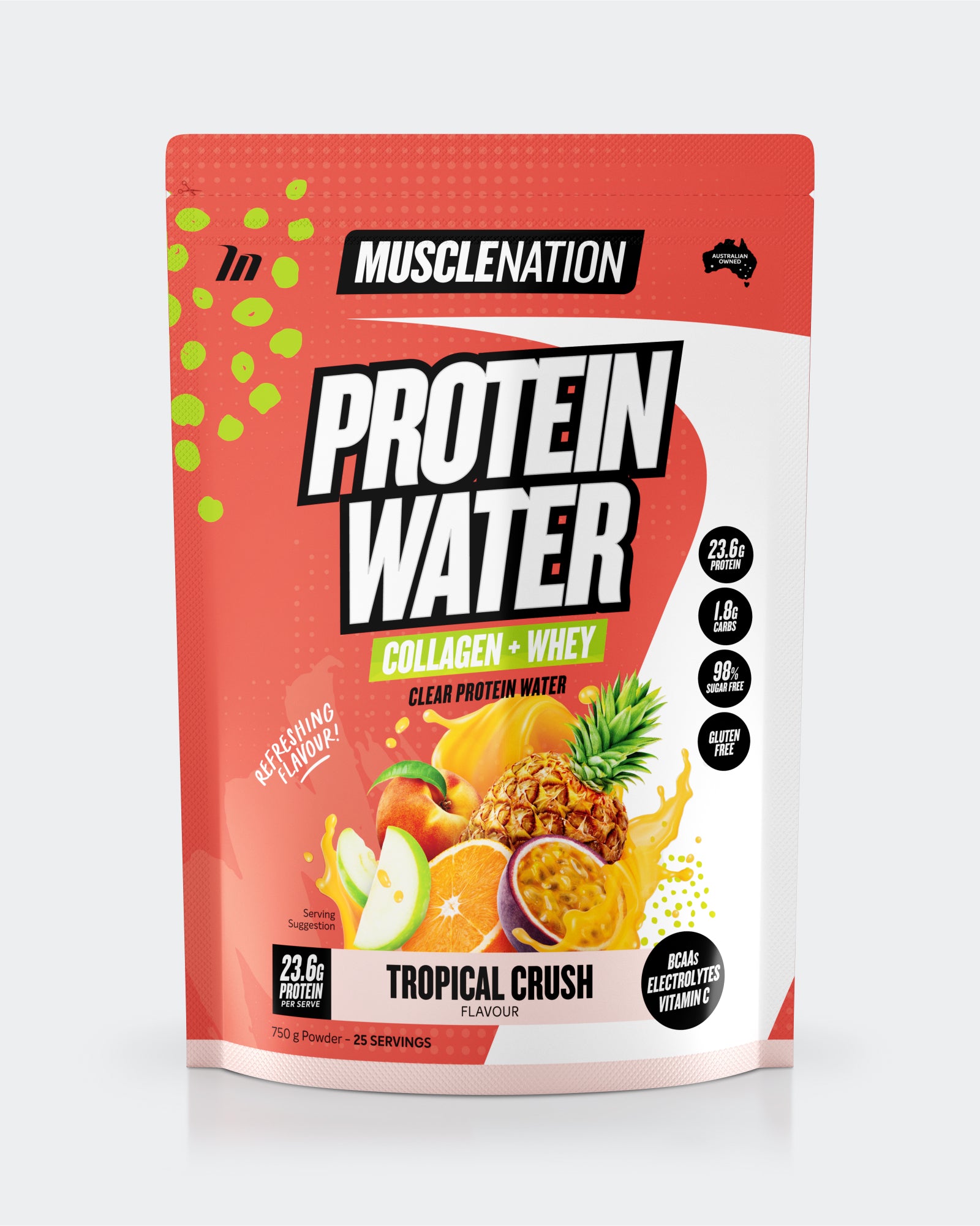 PROTEIN WATER - Tropical Crush - 25 serves 750g – Muscle Nation