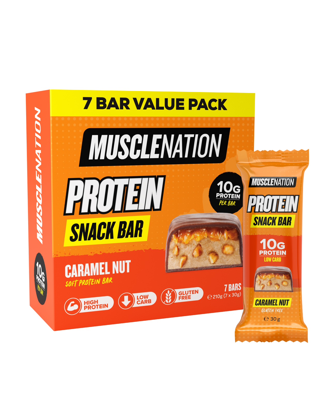 SNACK Protein Bar - Caramel Nut 7 Pack – Muscle Nation