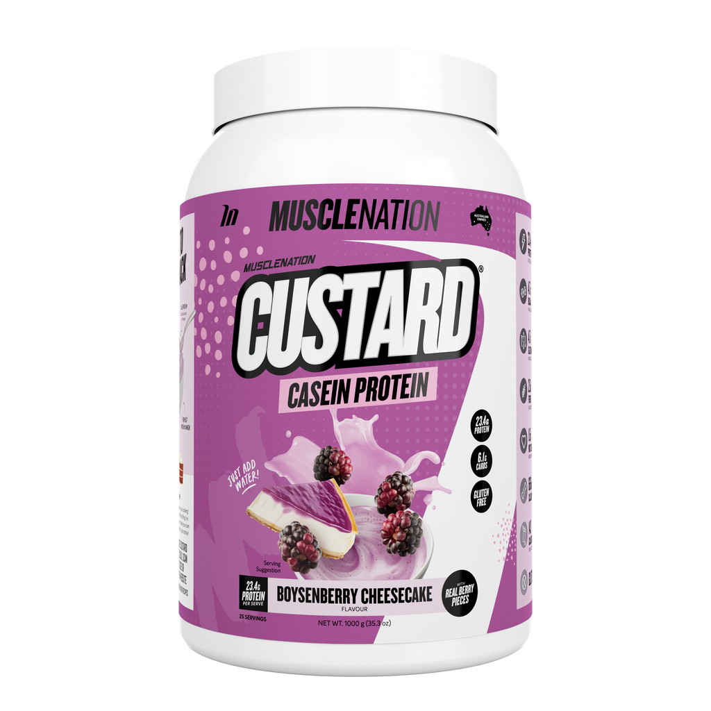CUSTARD Casein Protein - Boysenberry Cheesecake - 25 serves – Muscle Nation