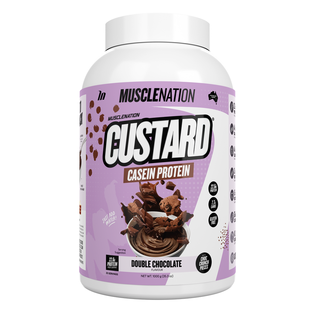 CUSTARD Casein Protein - Double Chocolate - 25 serves - Muscle Nation