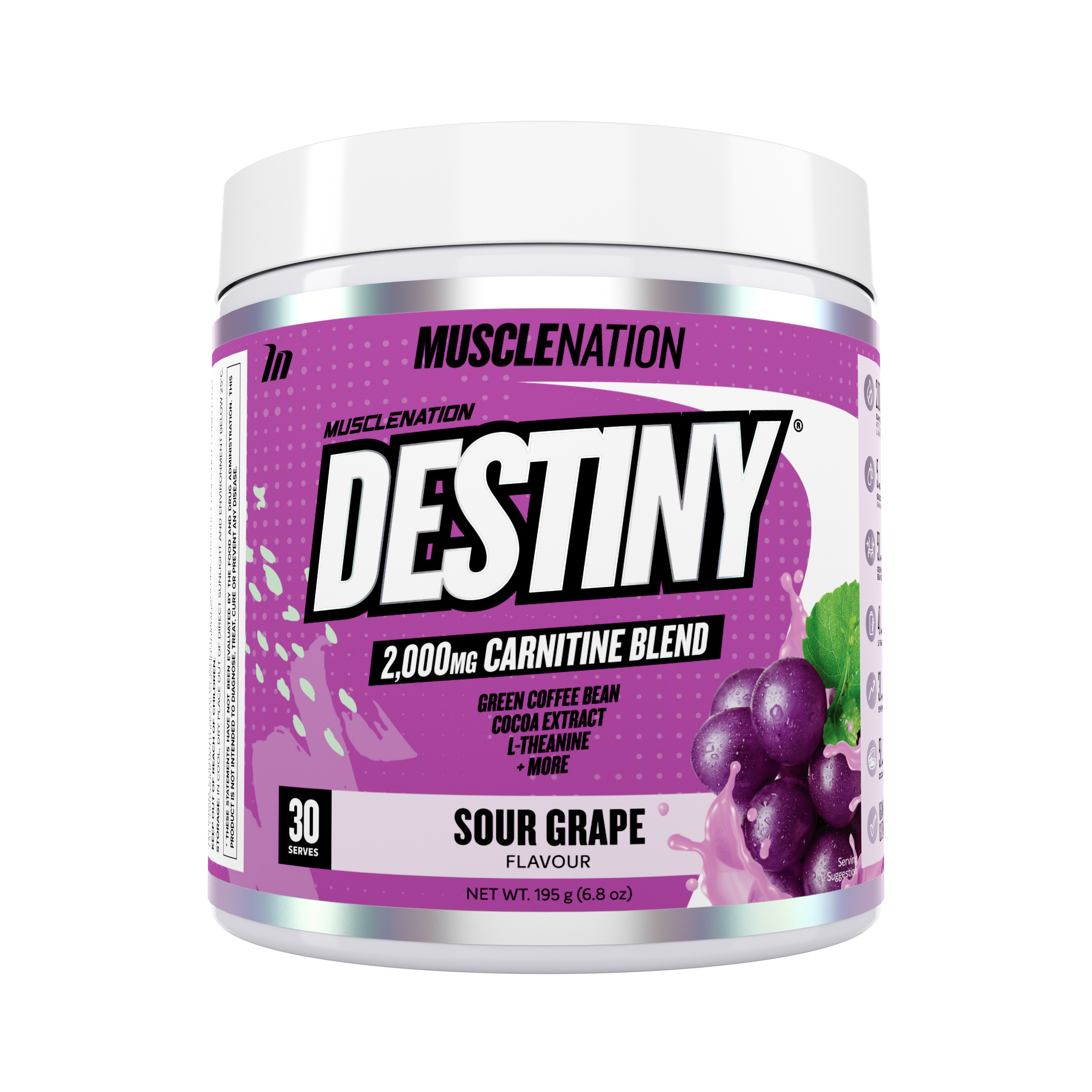 DESTINY Pre Workout Burn - Sour Grape - 30 serves - Muscle Nation