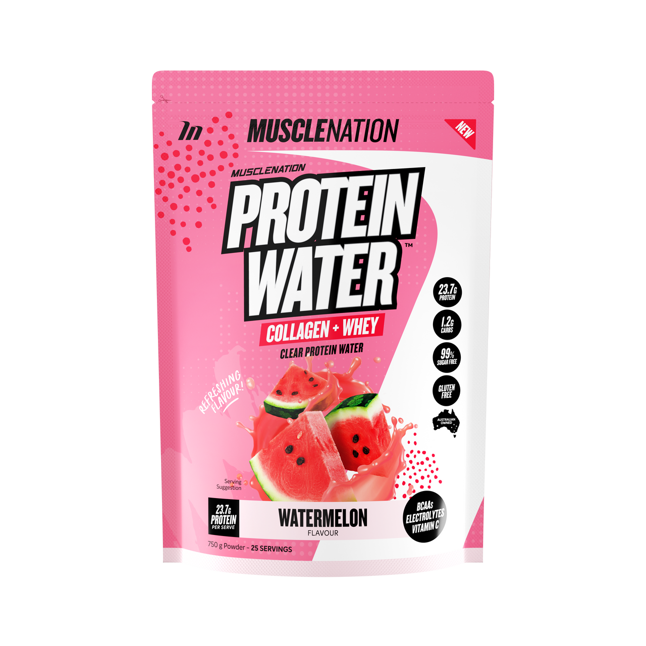PROTEIN WATER - Watermelon - 25 serves 750g - Muscle Nation