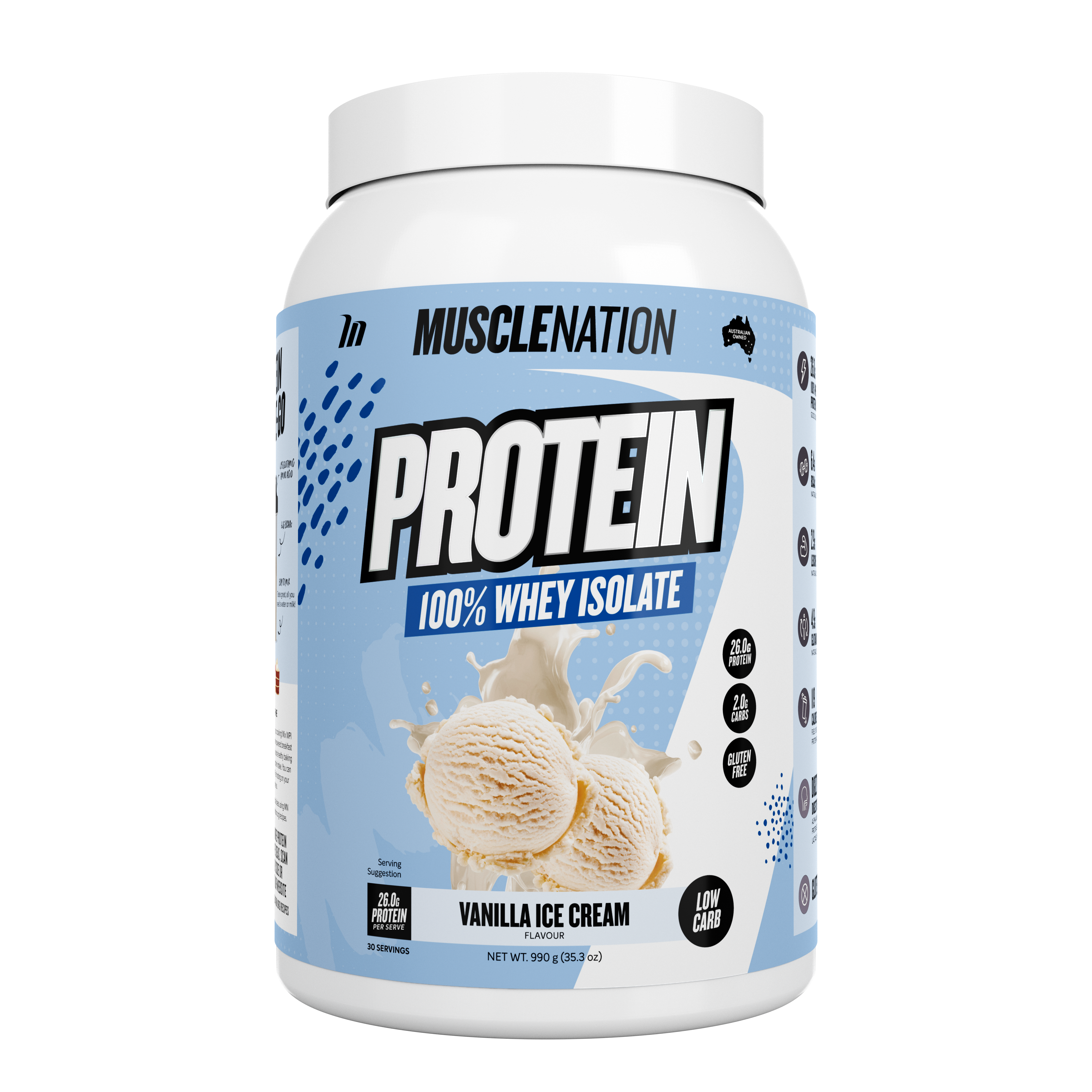 WHEY Protein Isolate - Vanilla Ice Cream - 30 serves – Muscle Nation