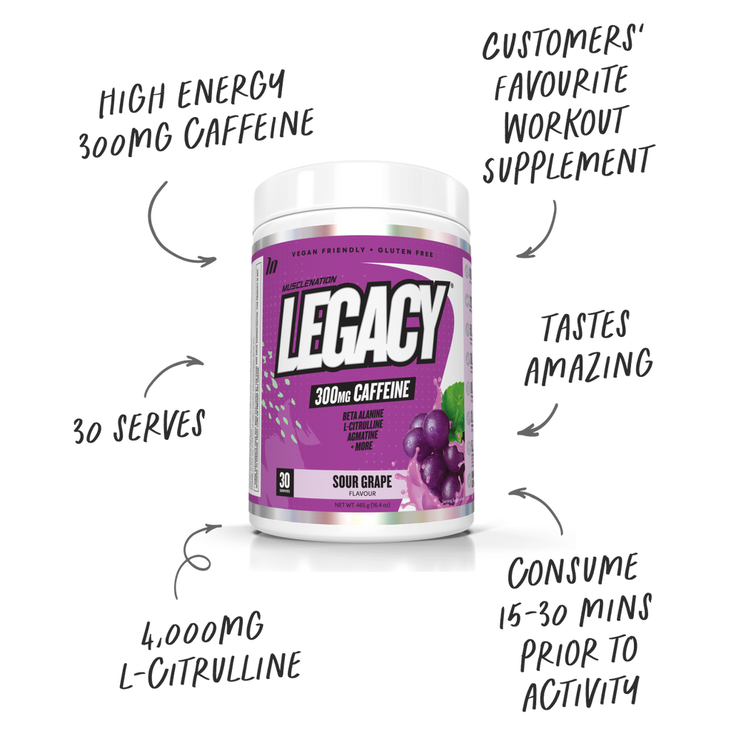 LEGACY Pre Workout Energy - Sour Grape - 30 serves – Muscle Nation