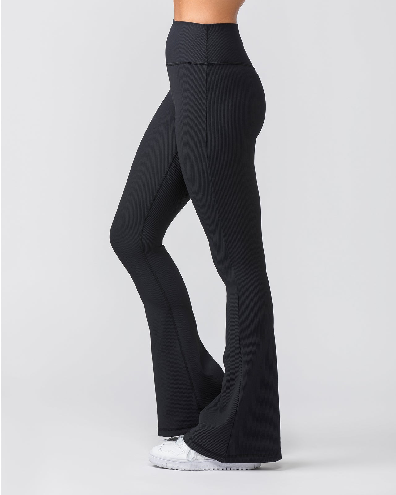 Zero Rise Rib Flare Leggings - Black - Muscle Nation