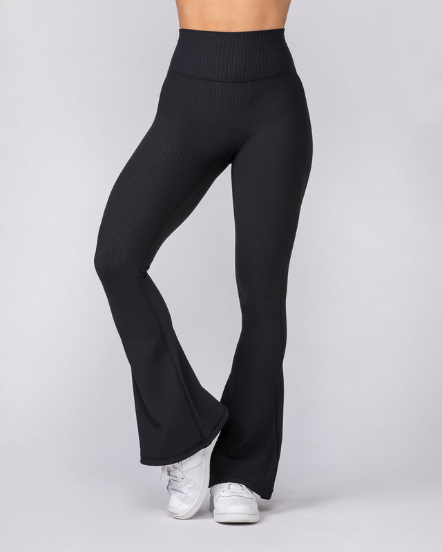 Zero Rise Rib Flare Leggings - Black – Muscle Nation