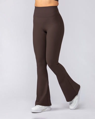 Zero Rise Rib Flare Leggings - Cocoa – Muscle Nation